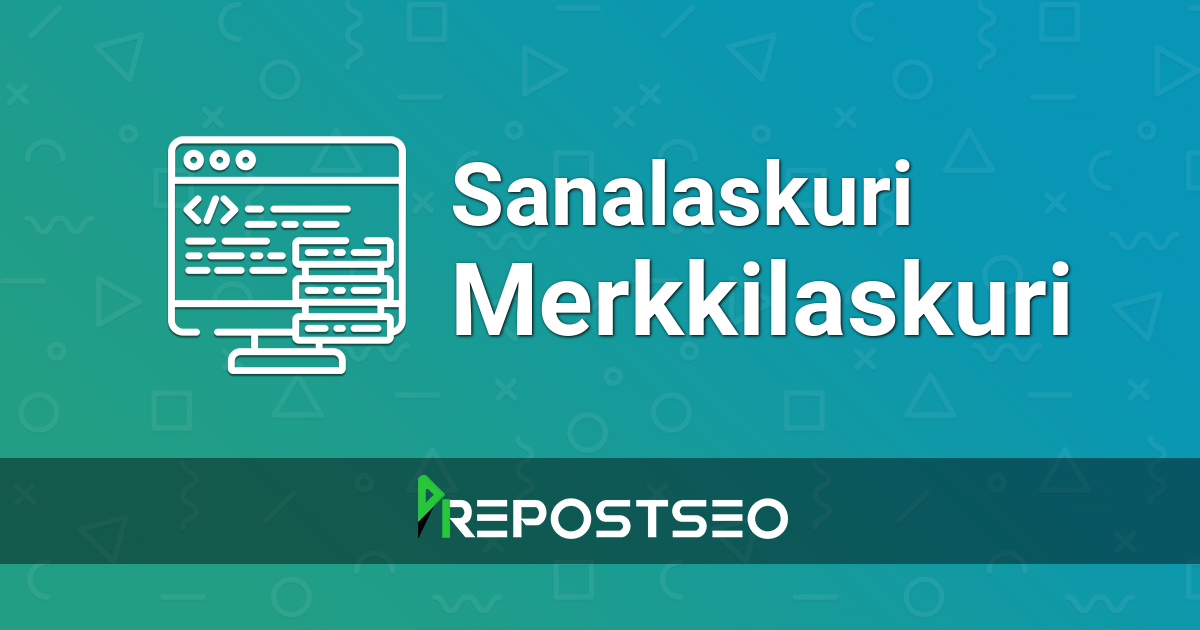 Sanalaskuri / Merkkilaskuri Sanalaskuri / Merkkilaskuri